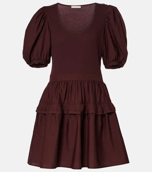 Ulla Johnson Tilda Mini Dress - Burgundy