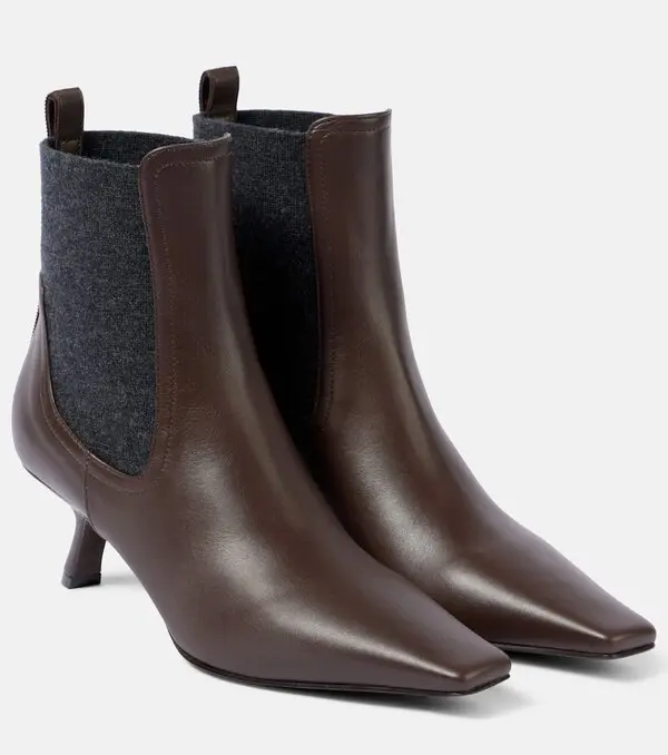 Brunello Cucinelli Leather Ankle Boots - Brown