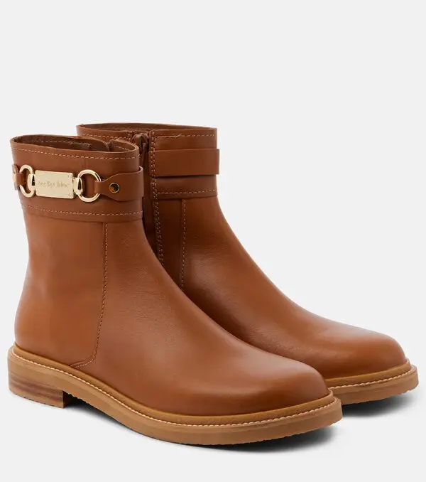 See By Chloé Signature Leather Ankle Boots