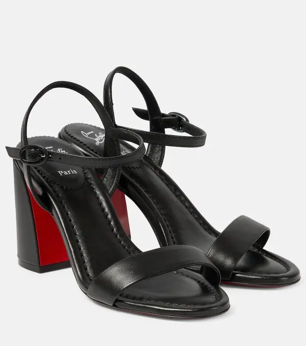 CHRISTIAN LOUBOUTIN Miss Jane 85 Leather Sandals - Black