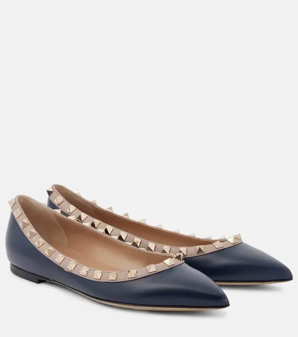 Valentino Garavani Rockstud Leather Ballerinas - Multicoloured