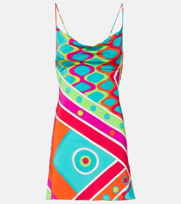 Emilio Pucci Vivara Printed Satin Minidress - Multicoloured | Editorialist