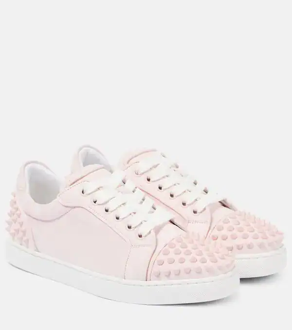 Christian Louboutin Vieira Studded Leather Sneakers Pink - Main Image