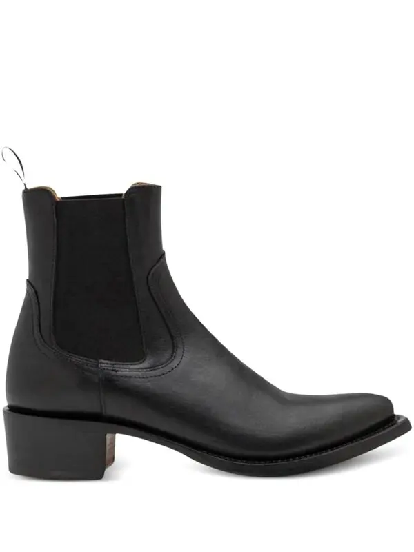 424 Cowboy Ankle Boots - Black