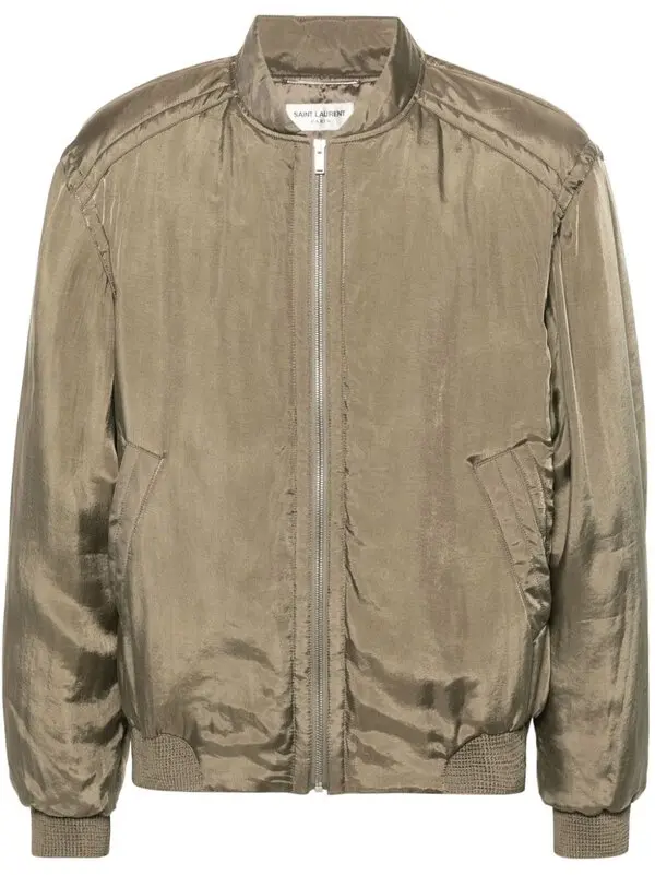 Saint Laurent Teddy Padded Bomber Jacket - Brown