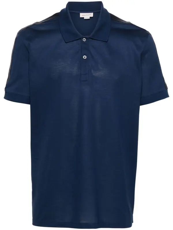 Alexander McQueen Logo-tape Polo Shirt - Blue
