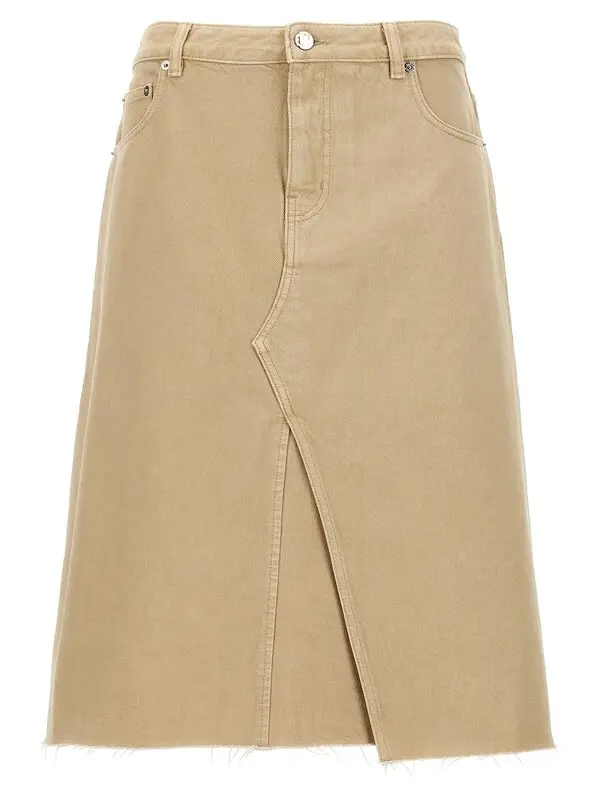 Tory Burch Deconstructed Midi Skirt - Beige