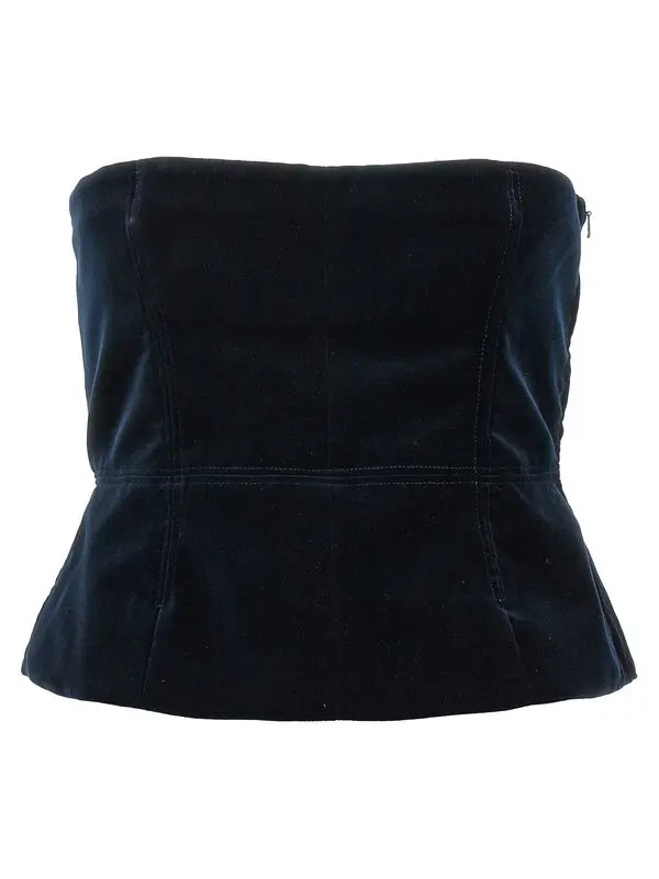TOM FORD Strapless Velvet Top - Blue