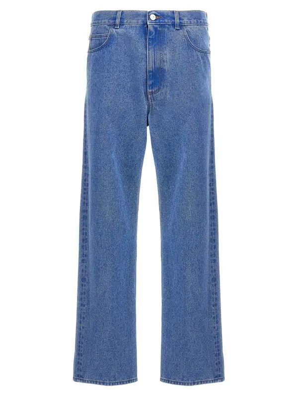 Marni Bleached Coated Denim Jeans - Blue