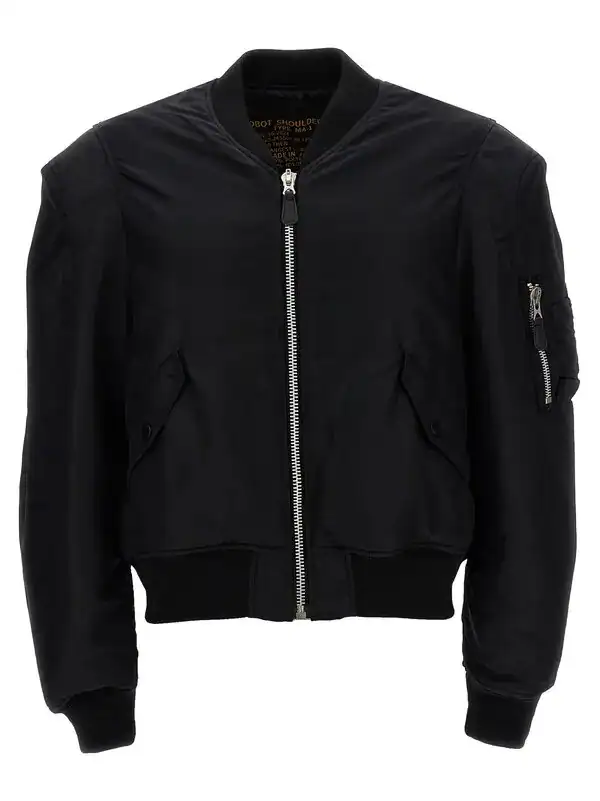 Doublet Robot Shoulder' Bomber Jacket In Black - 45% Off