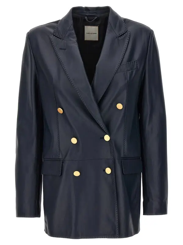 Tagliatore Josie' Double-breasted Leather Blazer