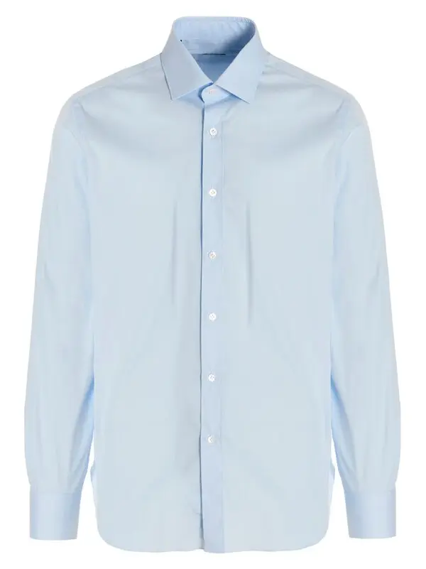 BARBA NAPOLI Poplin Shirt - Light Blue