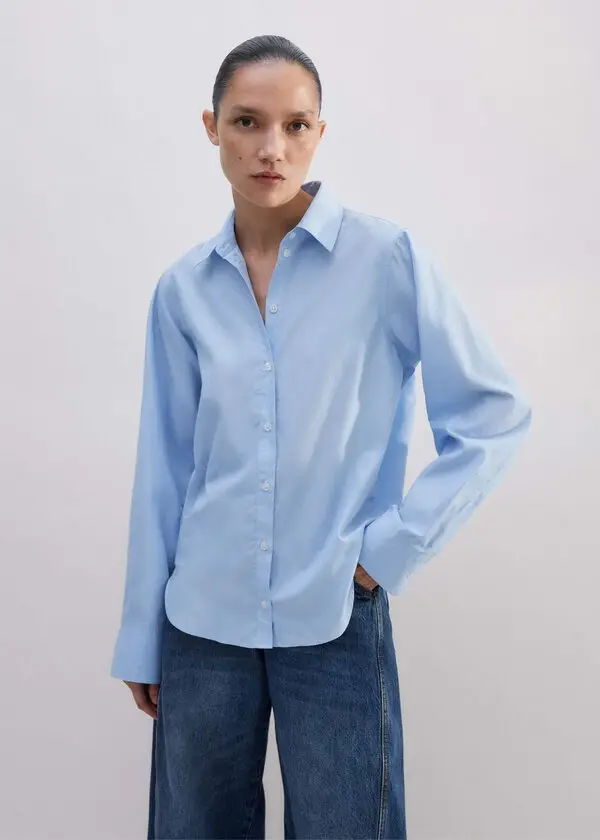 ME+EM Relaxed Forever Stripe Shirt - Blue/white