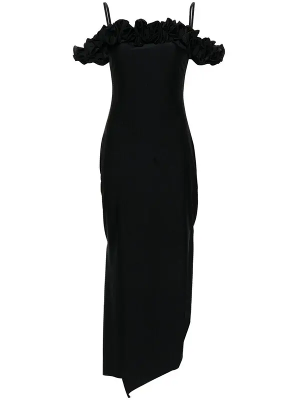 Coperni Ruffle-detail Maxi Dress - Black