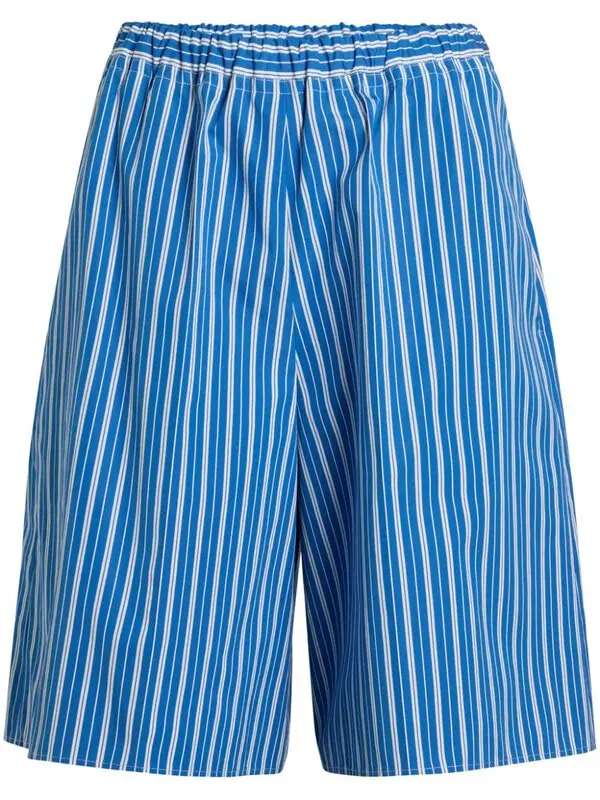 Patou Striped Longline Shorts - Blue