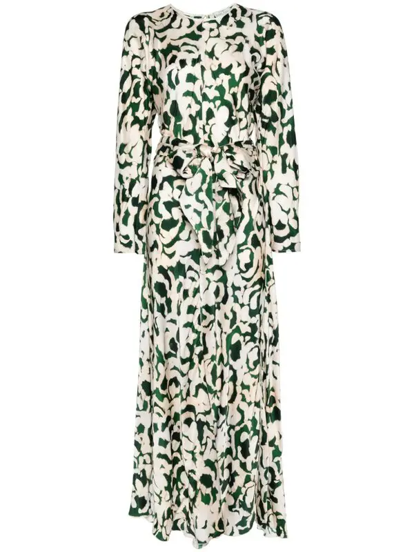 Forte_forte Abstract-Print Maxi Dress - Green - 40% Off | Editorialist