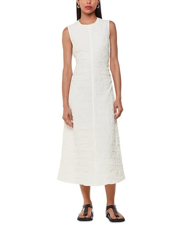 Whistles Lori Ruched Midi Dress - Ivory