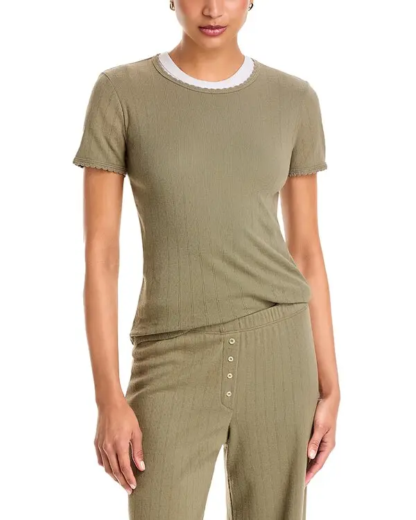 LESET Pointelle Tee - Cypress