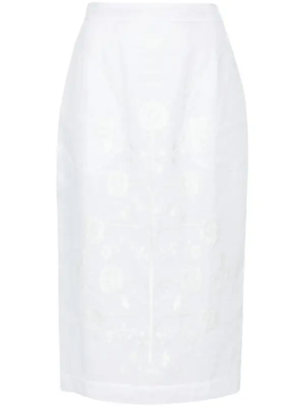 Vita Kin Cut-embroidered Linen Skirt