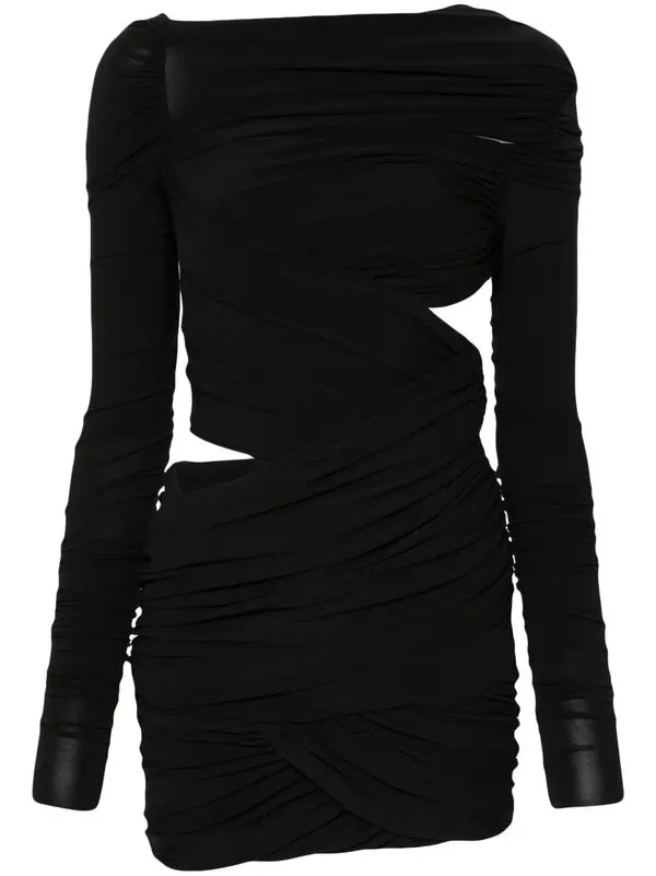 Attico Wrap Mini Dress - Black | Editorialist