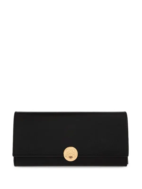 Loewe Logo-plaque Leather Wallet - Black