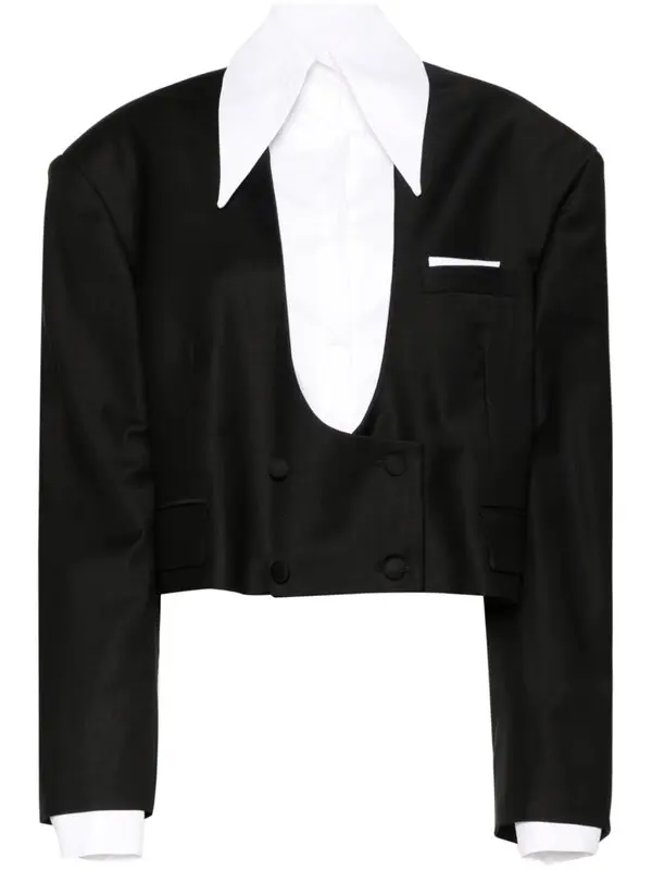 ALMAZ Layered Cropped Blazer
