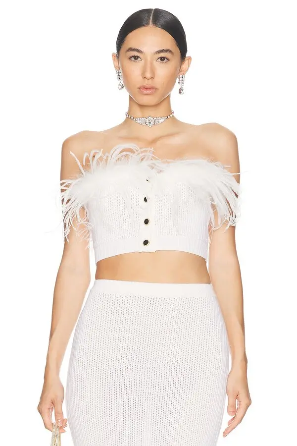 Alessandra Rich Strapless Cropped Top