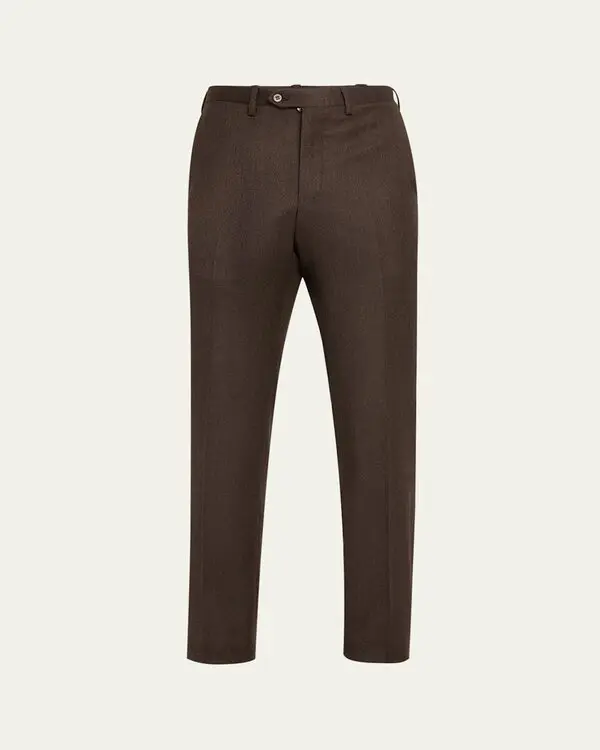 Kiton Textured Suit Trousers - Brwn