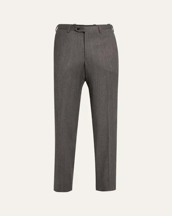 Kiton Textured Suit Trousers - Gry