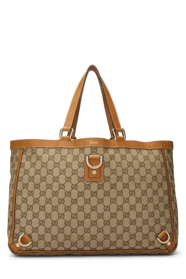 Gucci Xl Original Gg Canvas D-ring Abbey Tote - Orange