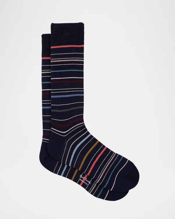 Paul Smith Pencil Stripe Crew Socks - Multi Pattern