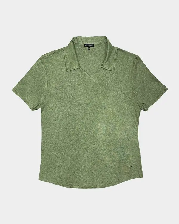 Monfrère Bond V-neck Polo Shirt - Jade