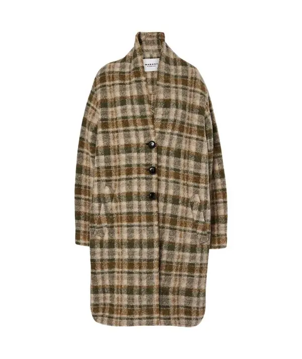 MARANT ETOILE Gabriel Checked Wool-blend Overcoat - Multicoloured