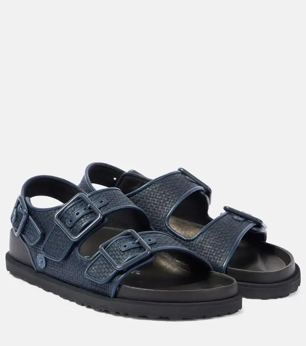 BIRKENSTOCK Milano Luxe Raffia Sandals - Blue