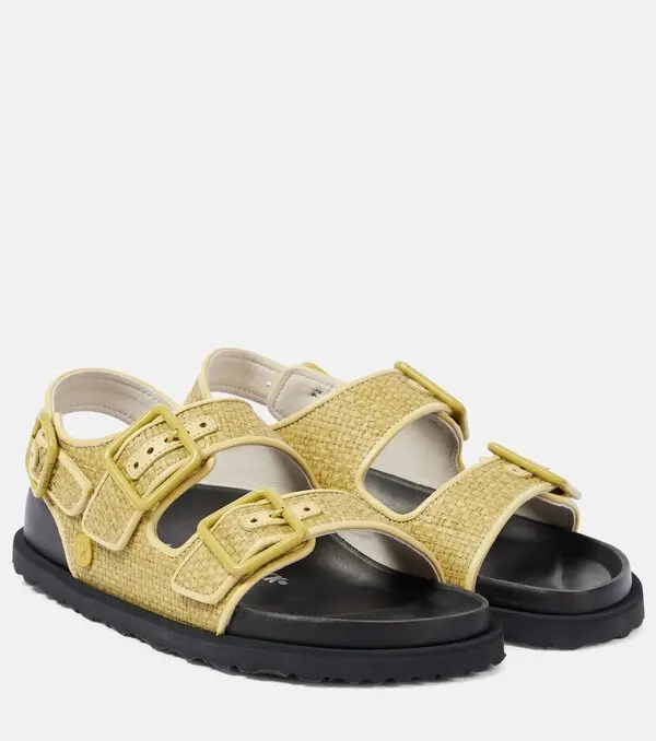 BIRKENSTOCK Milano Luxe Raffia Sandals - Green