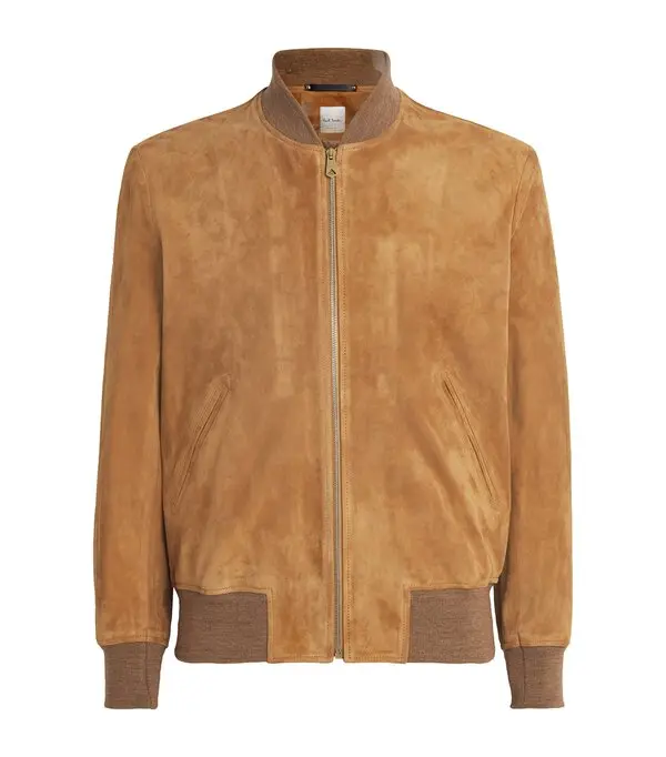 Paul Smith Suede Bomber Jacket - Brown