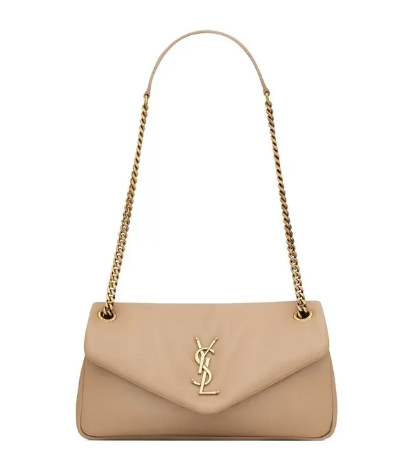Saint Laurent Small Calypso Shoulder Bag - Beige