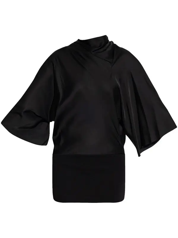 Rick Owens Cylinder Draped Sleeve Top - Black