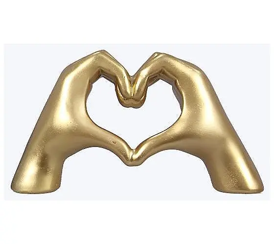 YOUNG'S INC. Young's Resin Heart Gesture, Gold