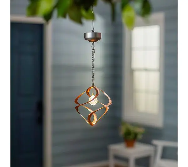 PLOW & HEARTH As Is 12metal Helix Spinner W/solar Light