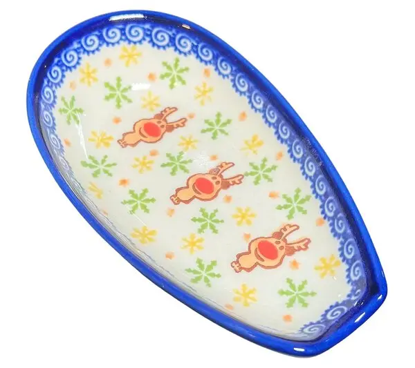 LIDIA'S POLISH POTTERY Holiday Spoon Rest