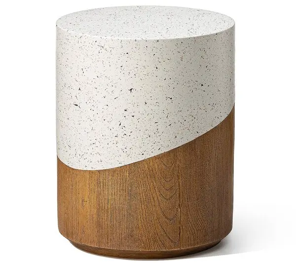 GLITZHOME Texture & Wood Garden Stool & Plant S Tand & Table
