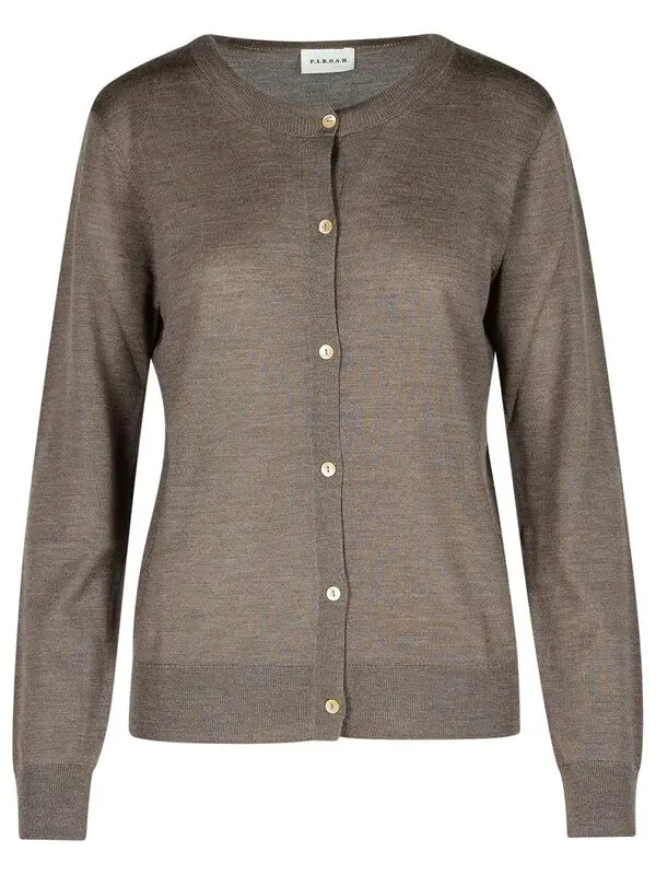 P.a.r.o.s.h Linfa' Wool Blend Cardigan - Brown