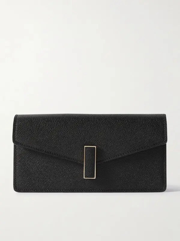 VALEXTRA Iside Textured-leather Clutch - Black