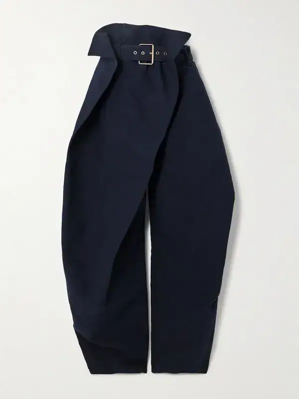 Jw Anderson Asymmetric Layered Belted Organic Cotton-Twill Tapered