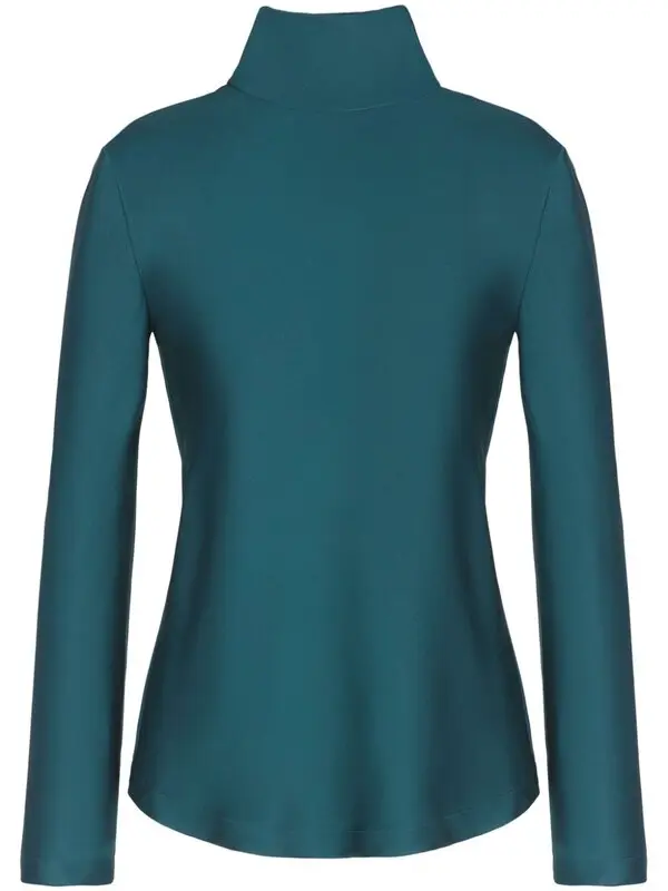 Giorgio Armani Mock-neck Silk Top - Green