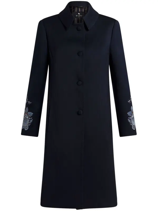 Etro Embroidered Gabardine Coat