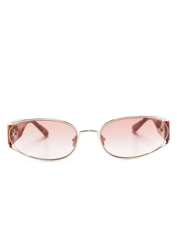 Linda Farrow Shelby Oval-frame Sunglasses - Brown