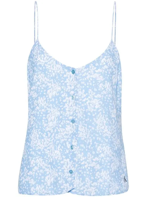 Calvin Klein Floral-print Crepe Blouse