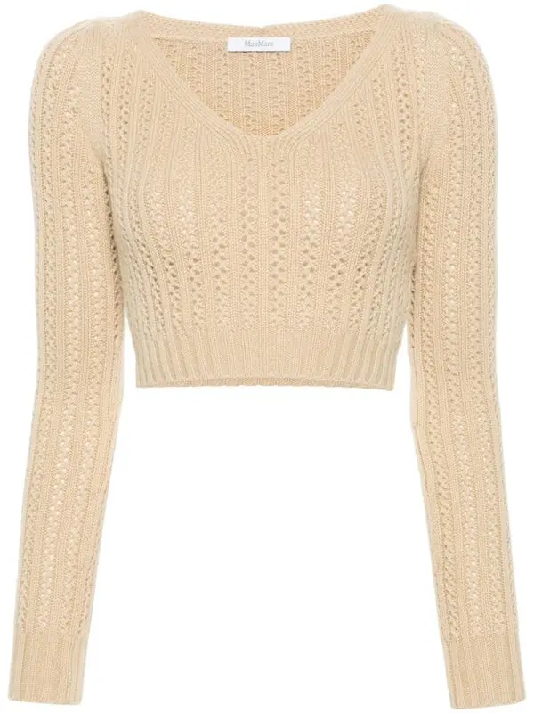 Max Mara Cropped Open-knit Jumper